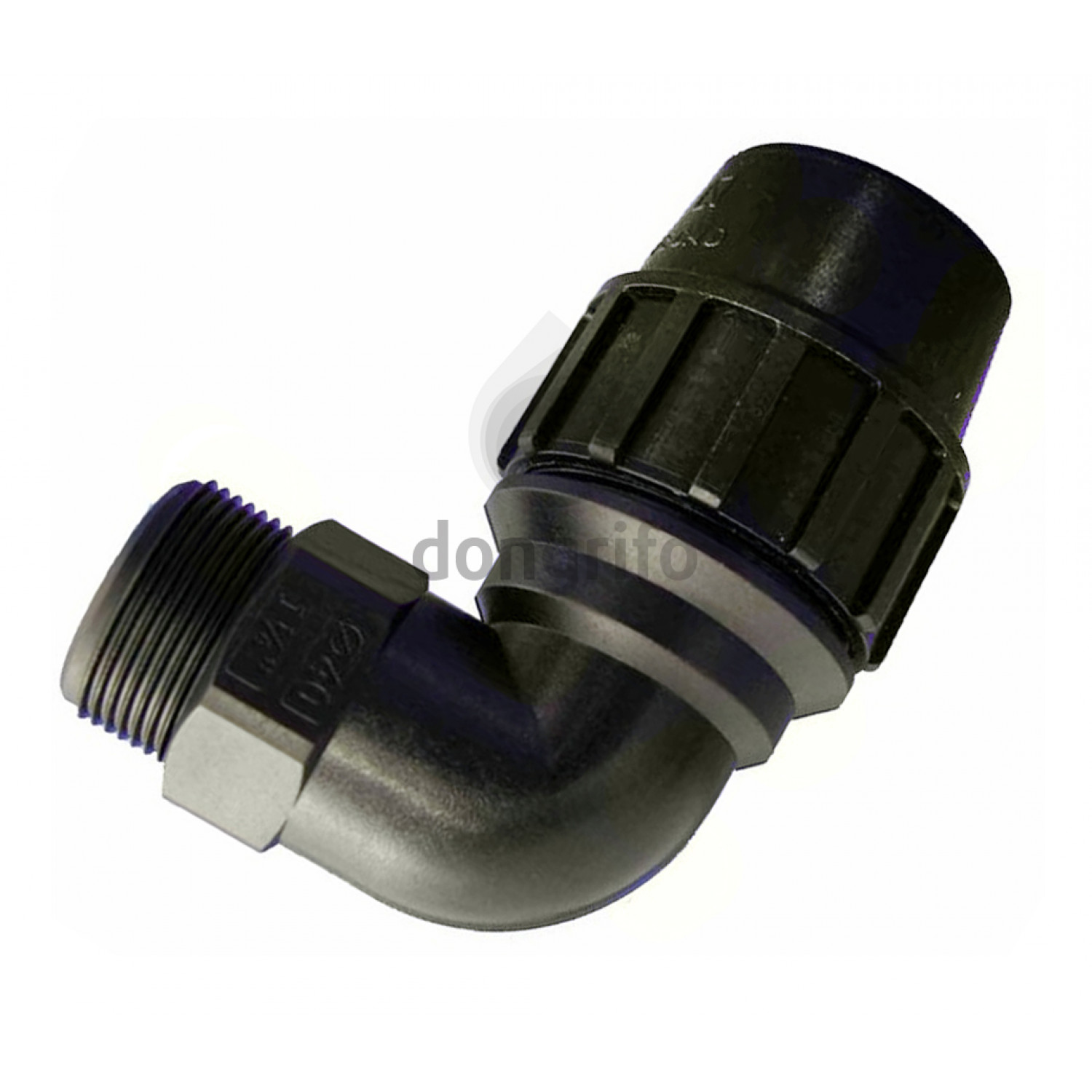 Codo de p.e. polietileno negro rosca macho