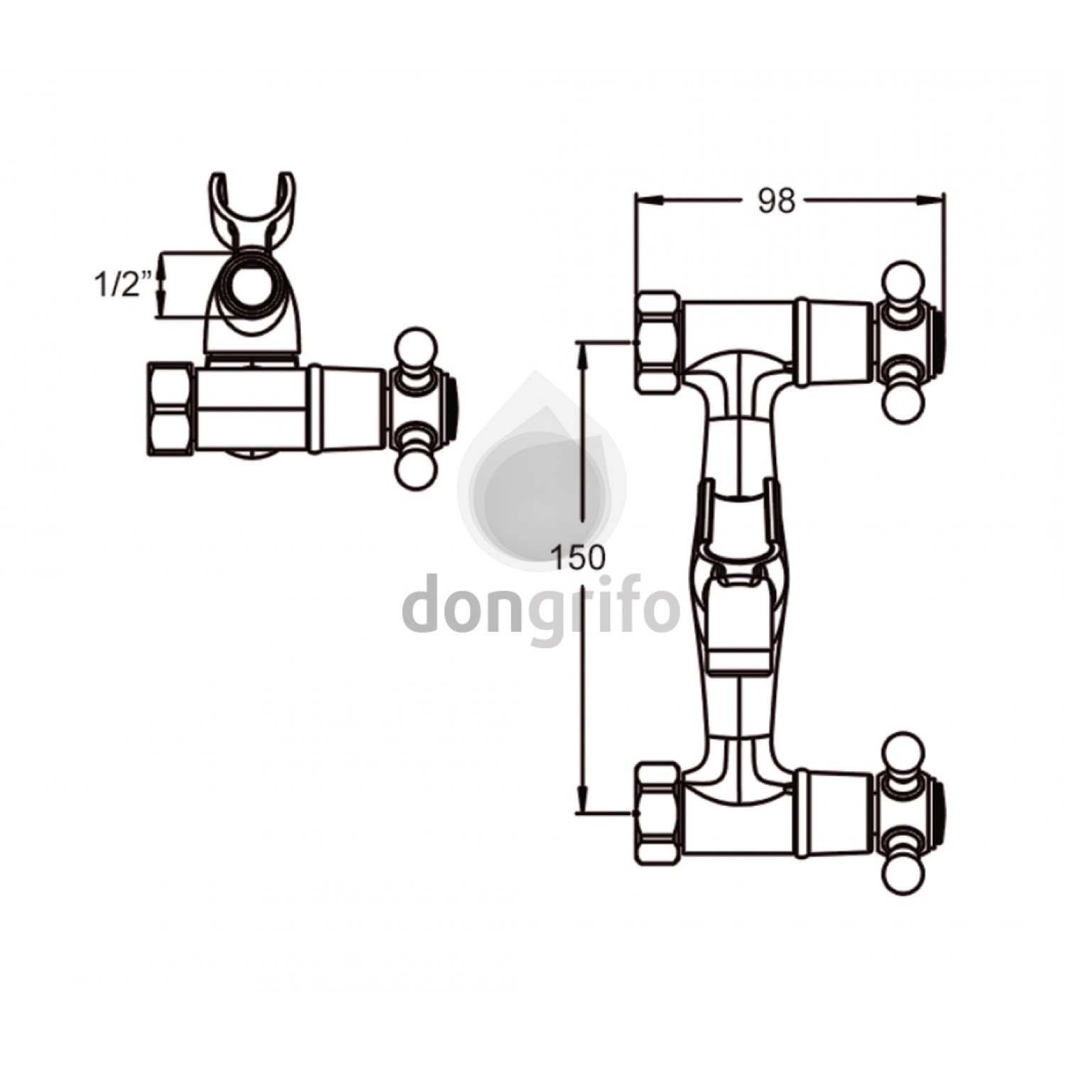 Conjunto de griferia monoblock marca dongrifo modelo omega cromo